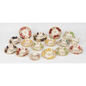 Harlequin Coalport Tea Set with Floral and Gilded Design - Coalport ...
