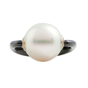 Paspaley Odyssey Ring with Ceramic and Diamonds - Rings - Jewellery