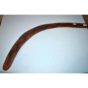 Snake Boomerang: Aboriginal Hardwood Pokerwork Design - Aboriginal ...