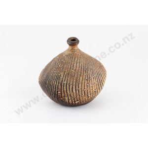 Umber Ribbed Fossil Vase by Len Castle - Castle, Len - Ceramics