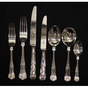 Sheffield Hallmarked Kings Pattern Silver Cutlery Set for Six ...