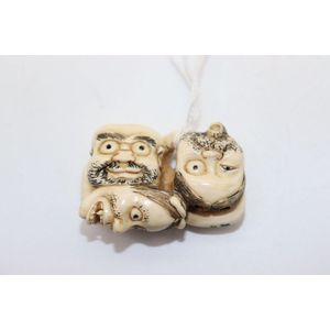 Grotesque Ivory Netsuke with Signature Mark - Netsuke - Oriental