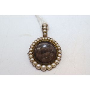 Victorian Hair Locket with Seed Pearl Frame - Pendants/Lockets - Jewellery
