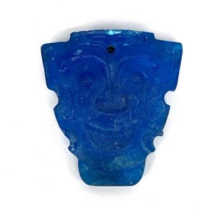 Warring States Blue Glass Mask Amulet from Hong Zhen Tang - Asian ...