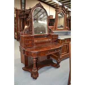 Victorian Walnut Dressing Table with Cylinder Glove Drawer - Dressing ...