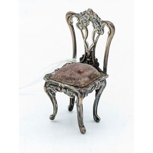 Birmingham Hallmarked Silver Chair Pin Cushion, 1901 - Seating ...