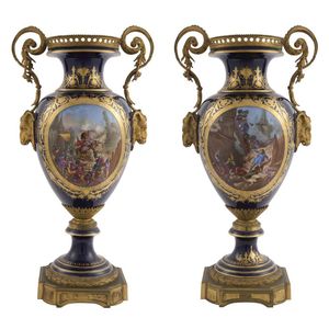 Pair of Sevres Style Porcelain and Ormolu Vases - Sevres/Style - Ceramics