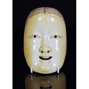 Carved Ivory Chinese Theatre Mask - Ivory - Oriental