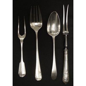 Early Sterling Silver Serving Cutlery Set - Flatware/Cutlery and ...