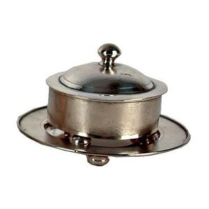 Chinese Silver Preserve Pot on Stand - Zother - Oriental