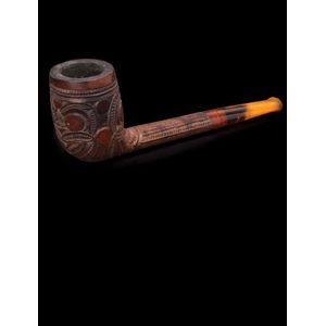 British Briar Tiki Pipe with Rauponga Pattern - Smoking Accessories ...