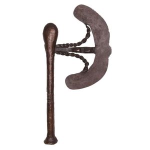 19th Century African Iron Songe Axe with Snakeskin Handle - African ...