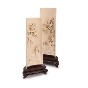 Carved Chinese ivory panels and plaques - price guide and values