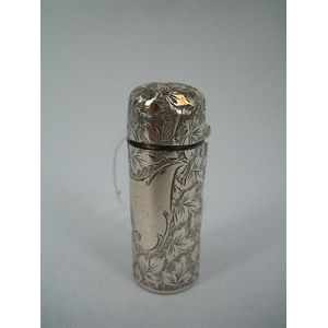 Victorian Silver Scent Phial with Leaf Engravings - Scent Bottles ...