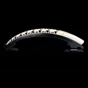Carved Indian Ivory Bridge with Lions and Elephants - Ivory - Oriental