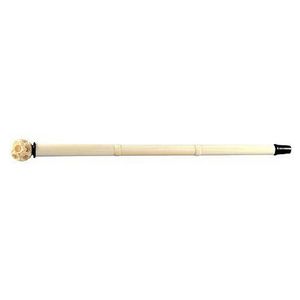 Indian Carved Ivory and Ebony Baton with Puzzle Ball Terminal - Ivory ...