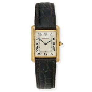 Cartier 18ct Gold Tank Wristwatch with Roman Numerals - Watches - Wrist ...