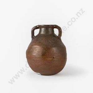 Ray Rogers rich brown glazed bottle vase with early mark - New Zealand ...