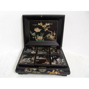 Chinese Lacquered Landscape Writing Box - Zother - Oriental