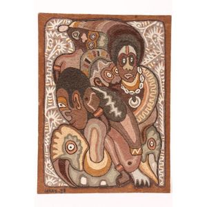 Enga Province Sand Art, 1987 by Wane - New Guinean - Tribal