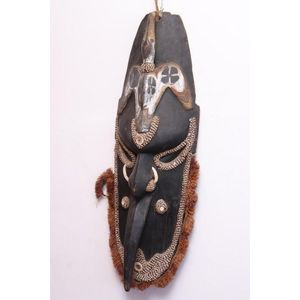 Papua New Guinea Sepik River Mask with Cowrie Shells - New Guinean - Tribal
