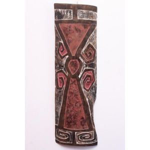 Sepik River War Shield with Geometric Design and Pigments - New Guinean ...