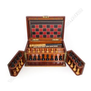 Mahogany Games Box with Chess, Draughts, Dominos, and More - Boxes ...