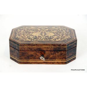 Sorrento Ware Burr Walnut Inlaid Box - Boxes - Writing, Sewing, etc ...