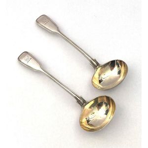 Victorian Sterling Silver Sauce Ladles with Crest Engraving - Flatware ...