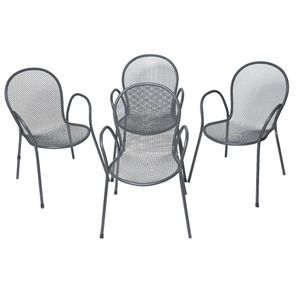 Set of 4 Emu Perforated Metal Chairs - Seating - Sets of Chairs - Furniture