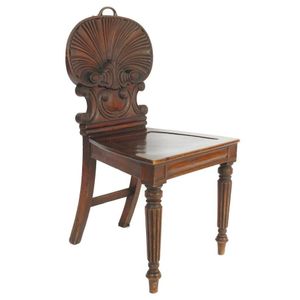 Gillows-style Mahogany Hall Chair with Shell Back - Seating - Singles ...