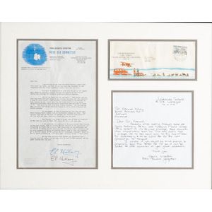 Sir Edmund Hillary's Signed Letter from Trans Atlantic Expedition ...