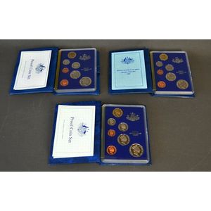 Royal Australian Mint Proof Coin Sets (1985-1987) - Coins - Numismatics, Stamps & Scrip