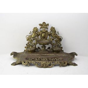 Antique brass ink wells and ink stands - price guide and values
