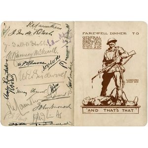 WWI Generals' Farewell Dinner Menu with Signatures - Ephemera ...
