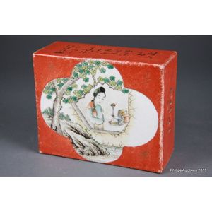 Chinese Ceramic Pillow with Quatrefoil Panels - Ceramics - Chinese ...