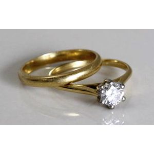 0.38ct Solitaire Diamond Ring with Matching Wedder - Rings - Jewellery