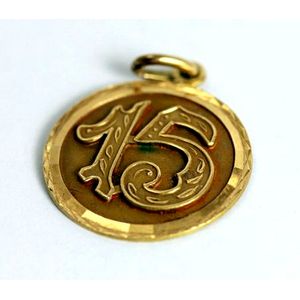 "Fancy 15" Gold Charm Pendant - Pendants/Lockets - Jewellery
