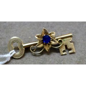 9ct Gold Key Brooch, Antique - Brooches - Jewellery