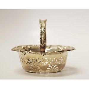 Antique Sterling Silver Swing Handle Basket - Baskets - Silver