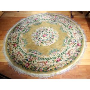 Olive-toned Chinese Round Rug, 190cm Diameter - Rugs & Carpets ...