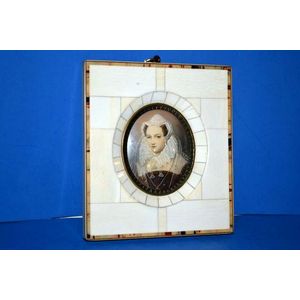 Ivory-framed painted portrait miniature - Miniatures & Silhouettes ...