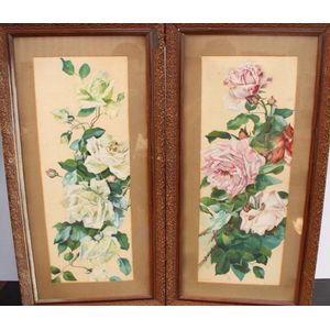 Gilt-framed Rose Watercolours by Edith Holmes - Watercolours, Other ...