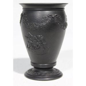 Wedgwood Black Basalt Vase - 10 cm Height - Wedgwood - Ceramics