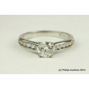 0.70ct Solitaire Diamond Ring with Channel Set Band - Rings - Jewellery