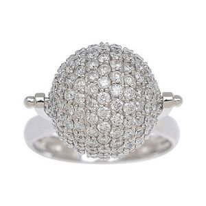 Rotating Diamond Sphere Ring in 18ct White Gold - Rings - Jewellery