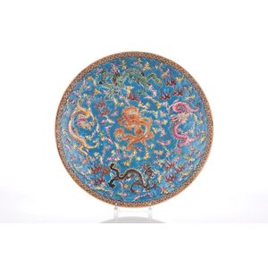 Chinese Blue Dragon Dish from Johanna Thannhauser Collection, 20th ...