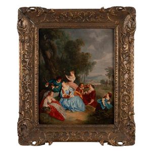 Romantic Reverie: A Pair of Fragonard-Inspired Idylls - Oil Paintings ...