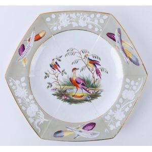 Spode Hexagonal Envelope Plate with Exotic Bird Scene - Spode/Copeland ...