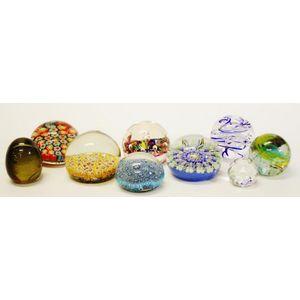 Assorted Glass Paperweights: Scottish, Irish, Italian, and More ...